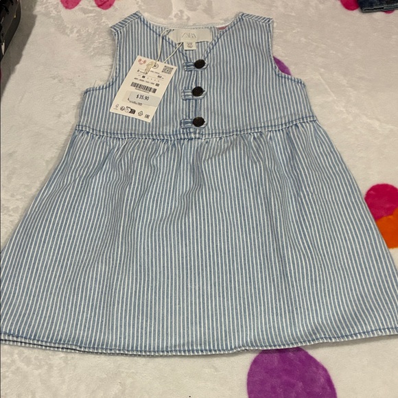 Zara | Dresses | Zara Kids Blue And White Striped Dress | Poshmark